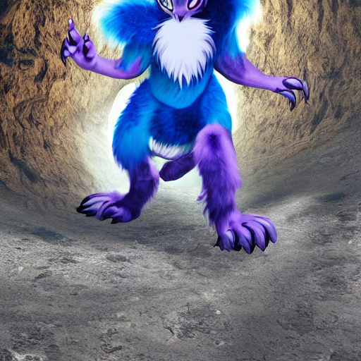 Stable Diffusion prompt: blue dragon furry fursona anthro - PromptHero