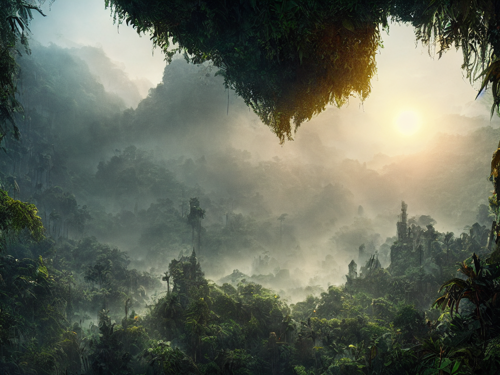 Stable Diffusion prompt: lost city, jungle, insane level - PromptHero