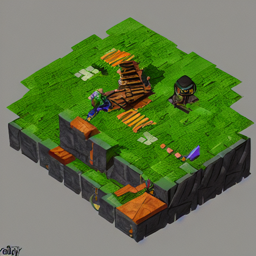 Waifu Diffusion prompt: 3d isometric, level design, - PromptHero