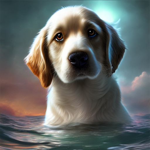 Openjourney prompt: liquid otherworldly cool dreamy dog, - PromptHero