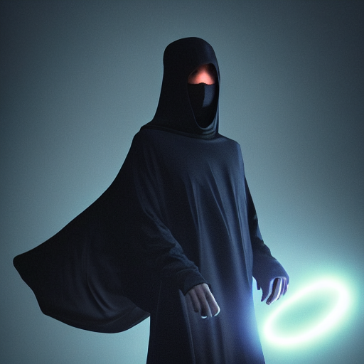 Stable Diffusion prompt: levitating dark cloaked figure - PromptHero