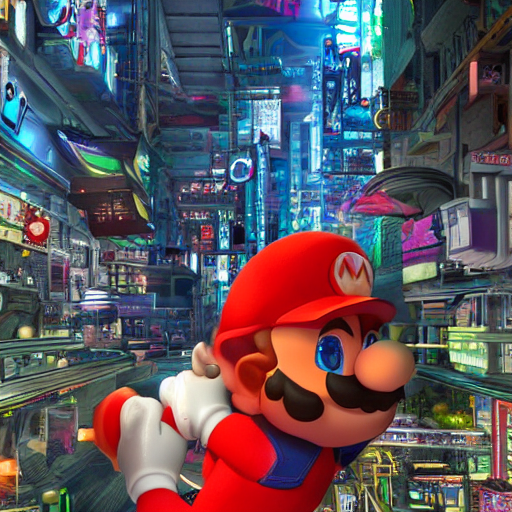 Stable Diffusion prompt: Mario cyberpunk futuristic hyper - PromptHero