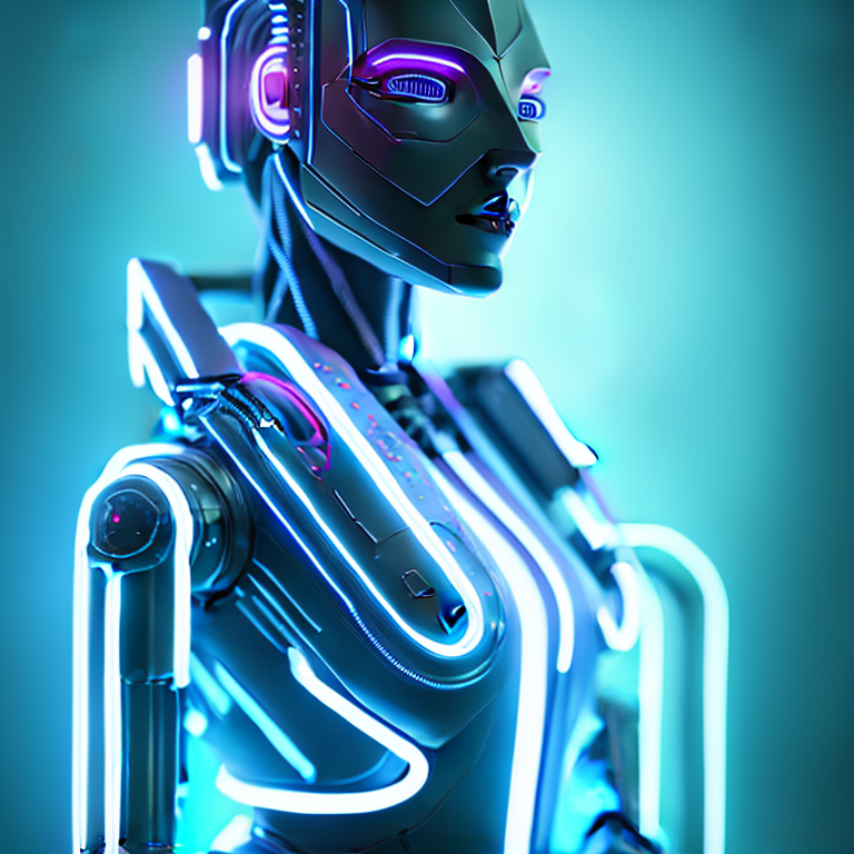 Openjourney prompt: Profile picture of a cyberpunk bot, - PromptHero