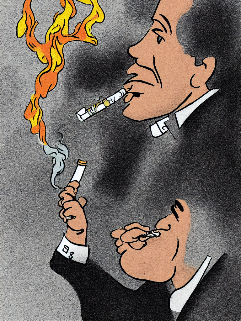 Stable Diffusion prompt: smoke from a cigarette at the - PromptHero