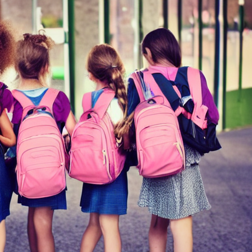 Stable Diffusion prompt: 5 cute girls with schoolbag goes - PromptHero