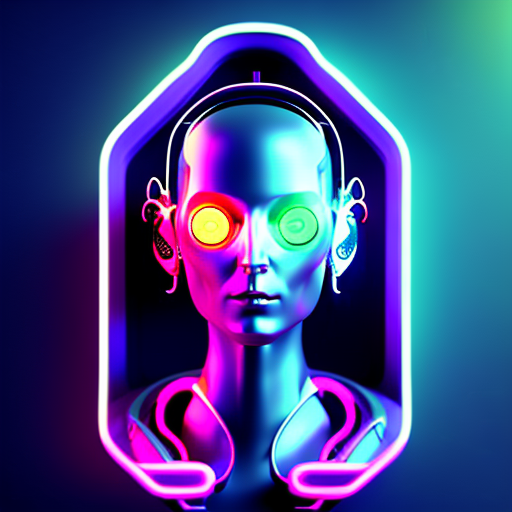 Openjourney prompt: Profile picture of a cyberpunk bot, - PromptHero