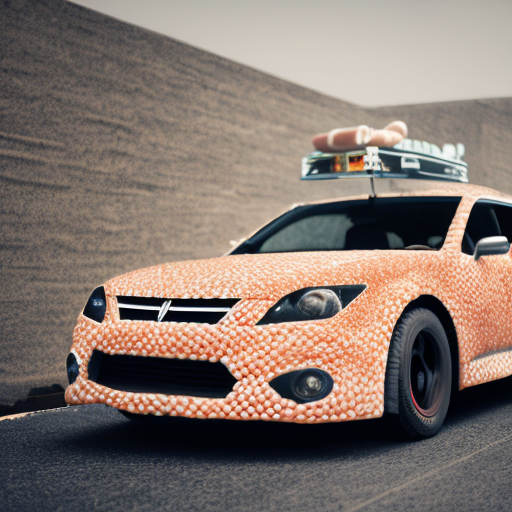 Openjourney prompt: Car made out of sushi rolls, outdoor - PromptHero