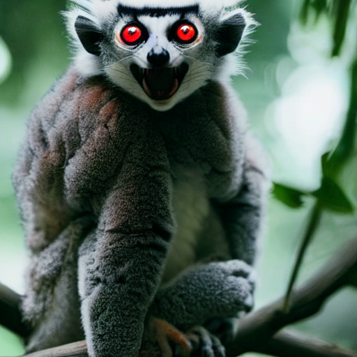 Stable Diffusion prompt: an angry lemur showing the fangs - PromptHero