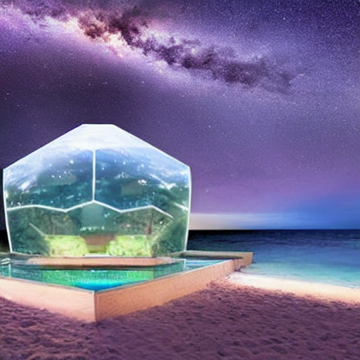 Stable Diffusion prompt: Futuristic crystal house on the - PromptHero