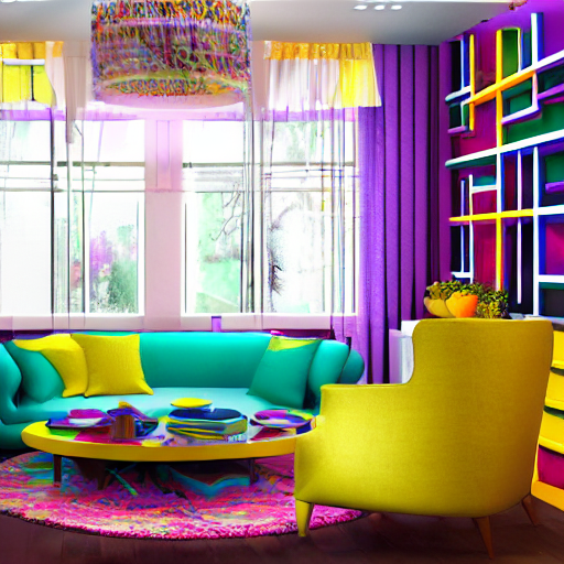 Stable Diffusion prompt: rainbow interior design --v 4 - PromptHero