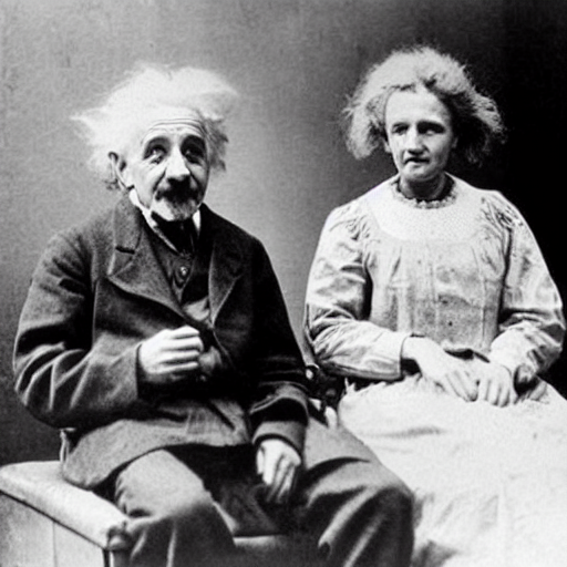 Stable Diffusion prompt: Albert Einstein with Marie Curie - PromptHero