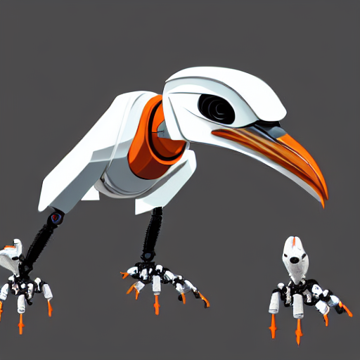 Stable Diffusion prompt: White and black Sci-fi bird, - PromptHero