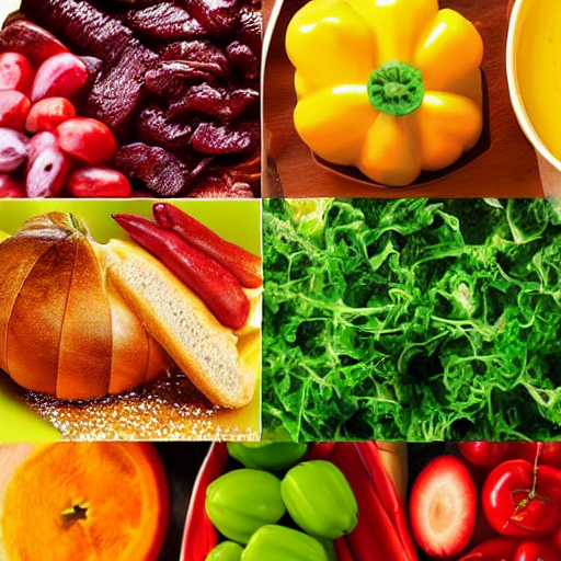 Stable Diffusion prompt: 1. Theme: Food2. Types of food: - PromptHero