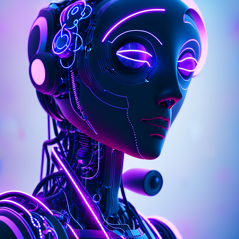Openjourney prompt: Profile picture of a cyberpunk bot - PromptHero