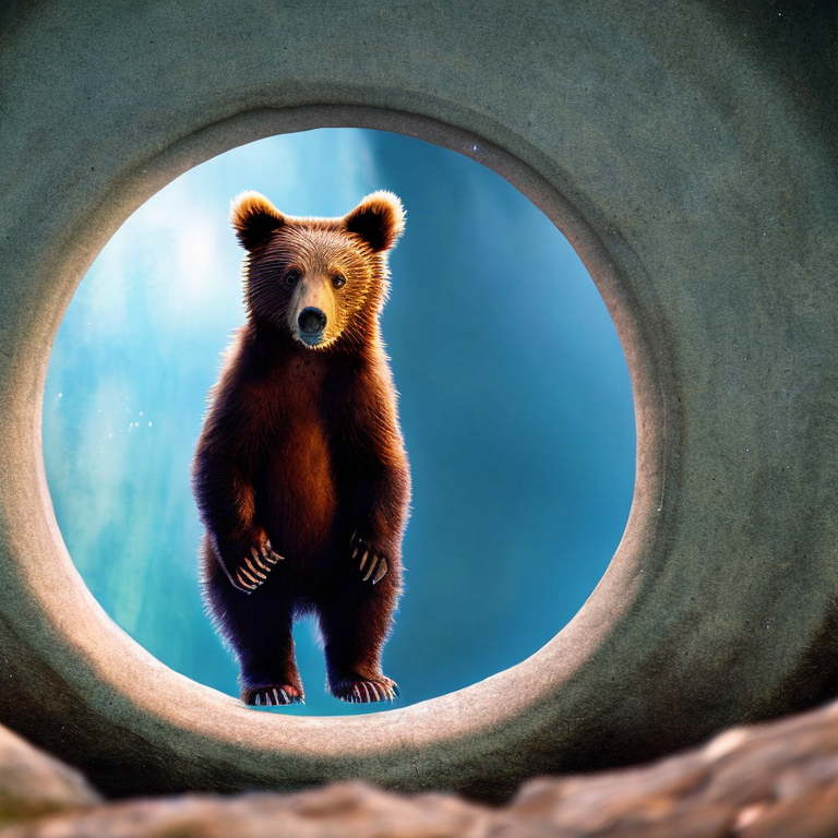 The Curious Bear and the Magical Portal • An AI Story