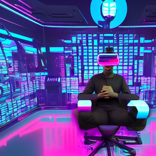 Stable Diffusion prompt: gamer sitting on virtual reality - PromptHero