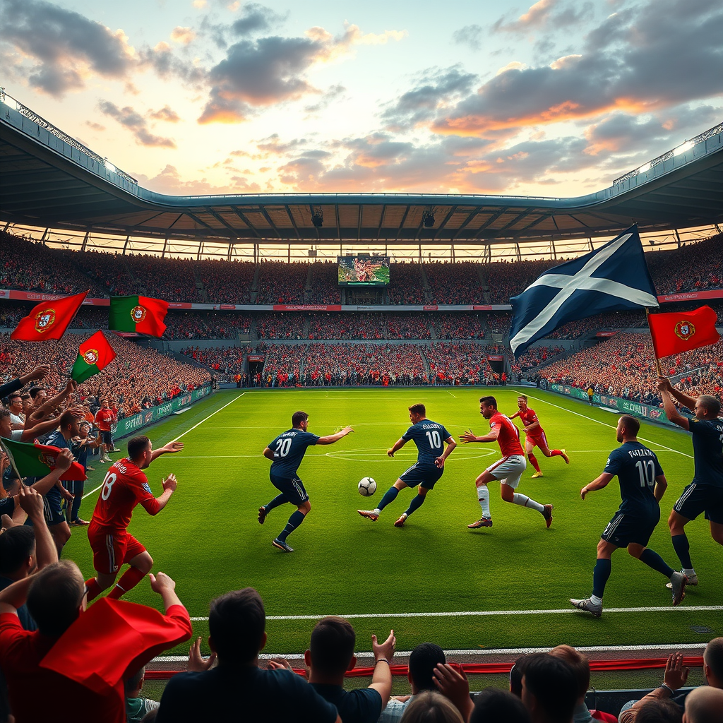 AI generated image for quoate '"An intense football match scene between ...